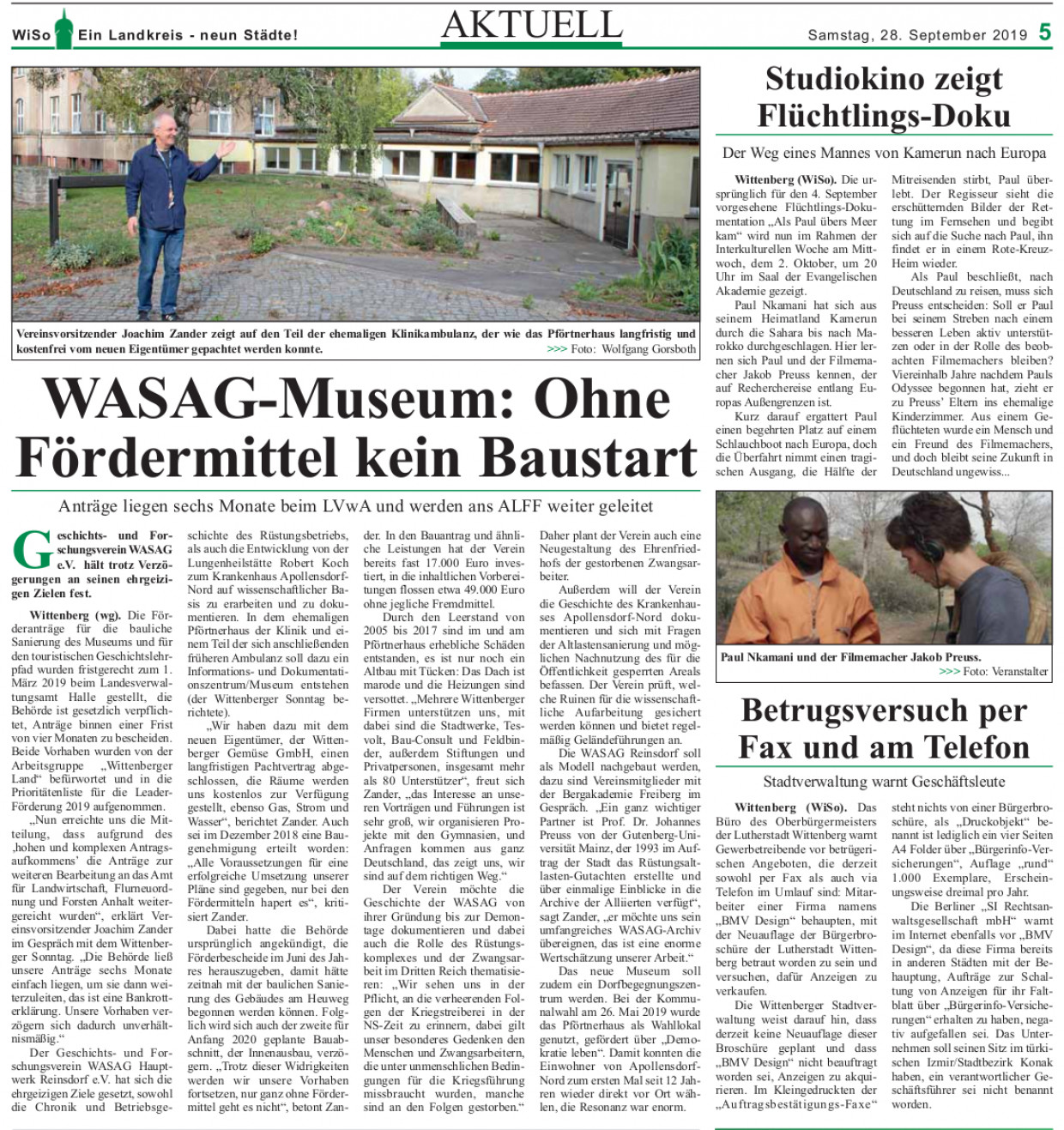 Presseartikel - WASAG Hauptwerk Reinsdorf